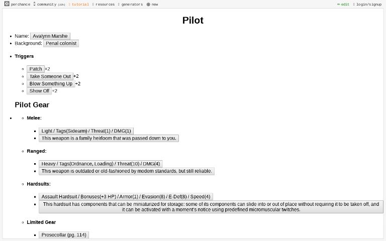 Pilot ― Perchance Generator