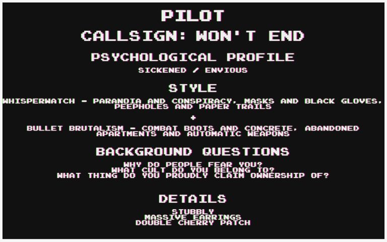 Pilot ― Perchance Generator
