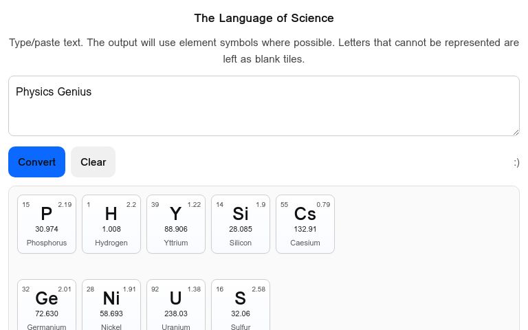 The Language of Science ― Perchance Generator