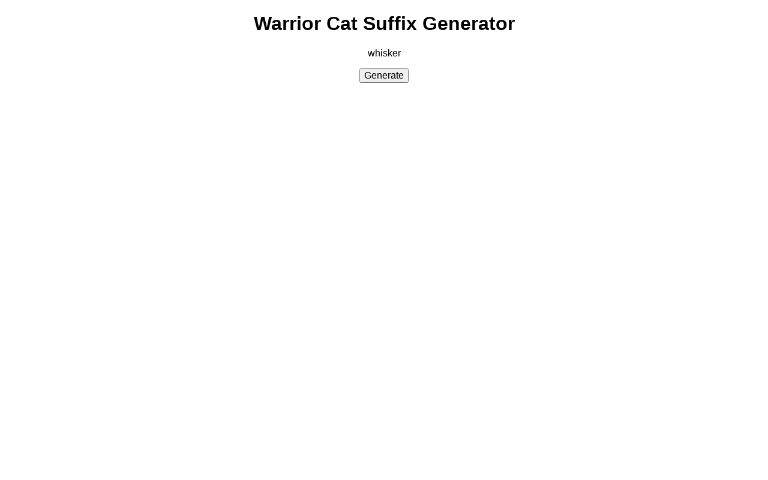Warrior Cat Suffix Generator