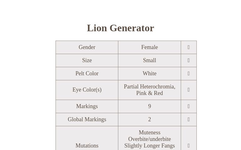 Lion Generator