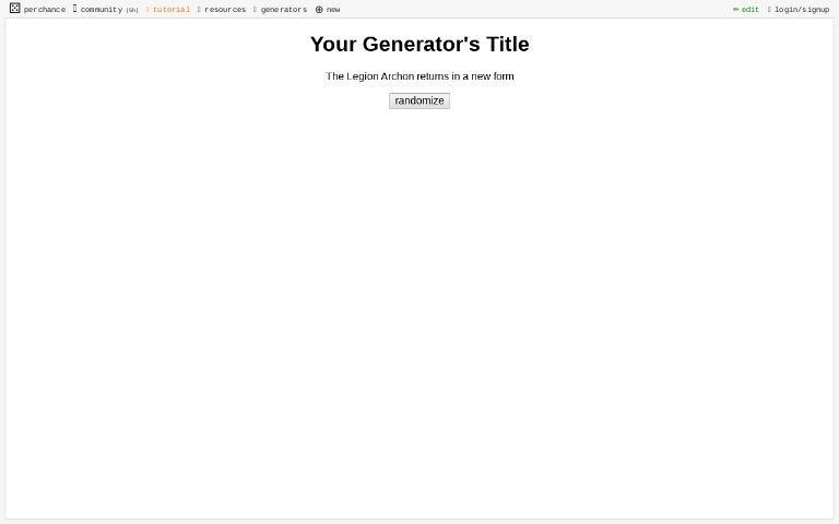 Minimal ― Perchance Generator