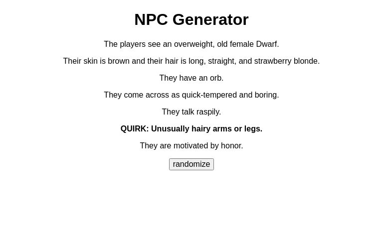 NPC Generator