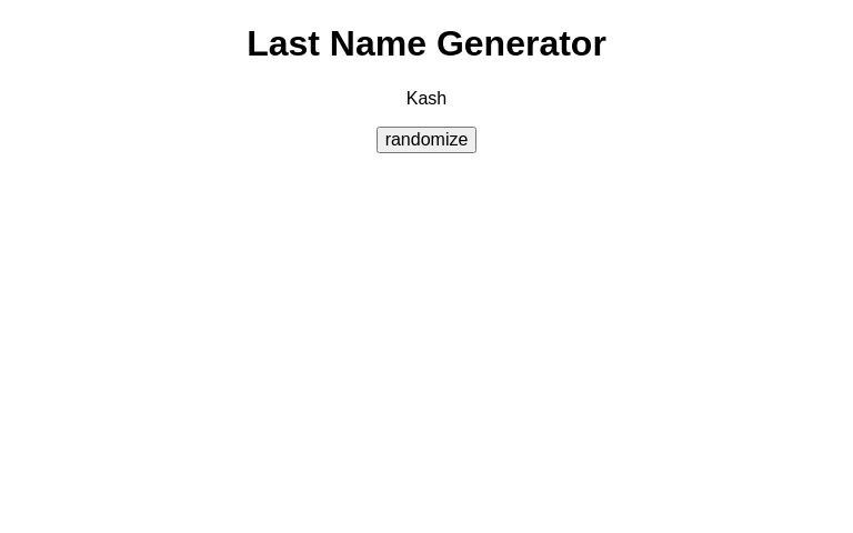 Last Name Generator