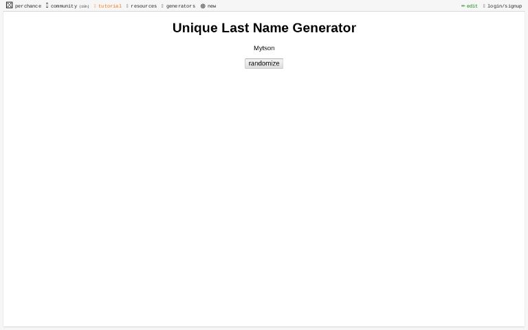 Unique Last Name Generator