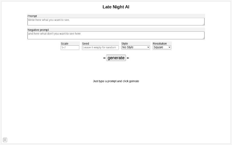 Late night AI Art Generator description = When regular doesn't do it for you anymore Late night ...