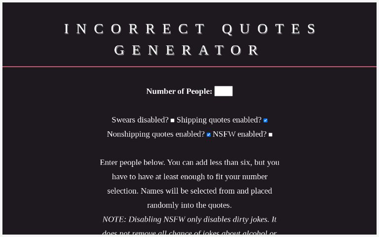 Incorrect Quotes Generator