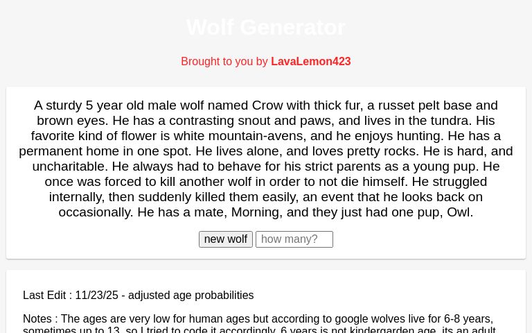 Wolf Generator