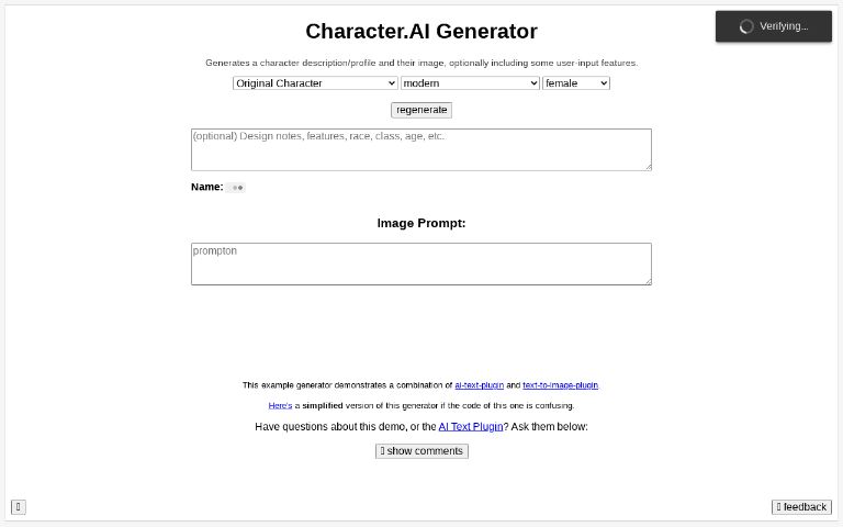 Character.AI Generator