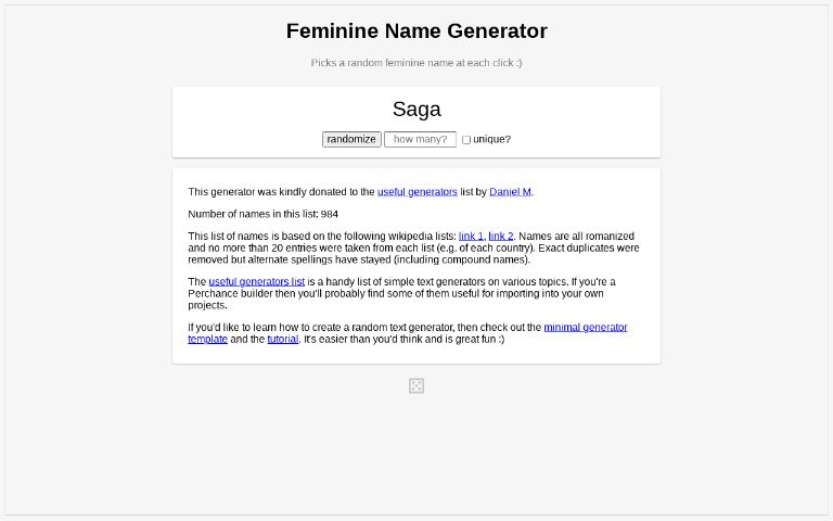 Feminine Name Generator