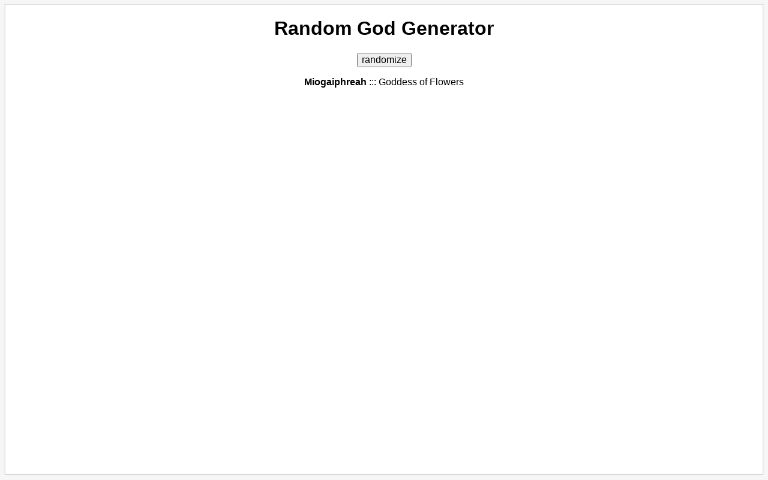 Random God Generator