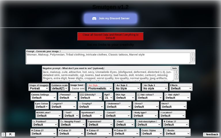 Smutgen v1.2 ― Perchance Generator