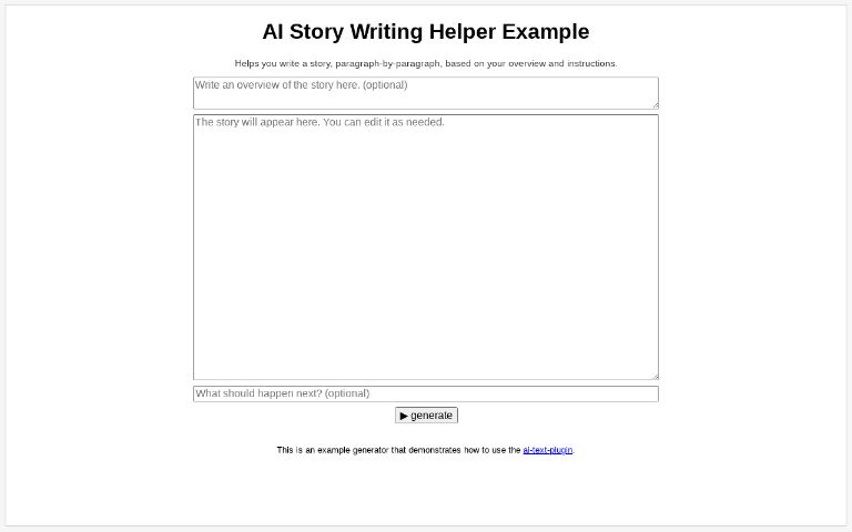 AI Story Writing Helper Example ― Perchance Generator
