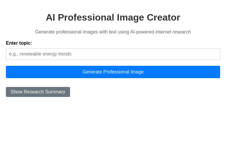 AI Professional Image Creator ― Perchance Generator