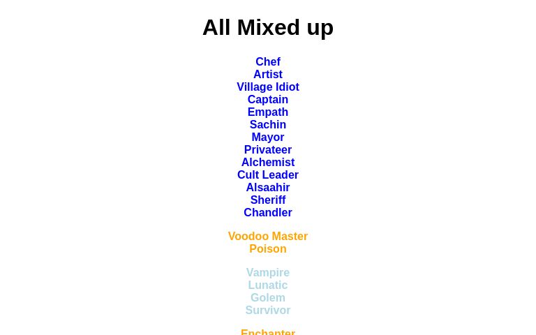 All Mixed up ― Perchance Generator