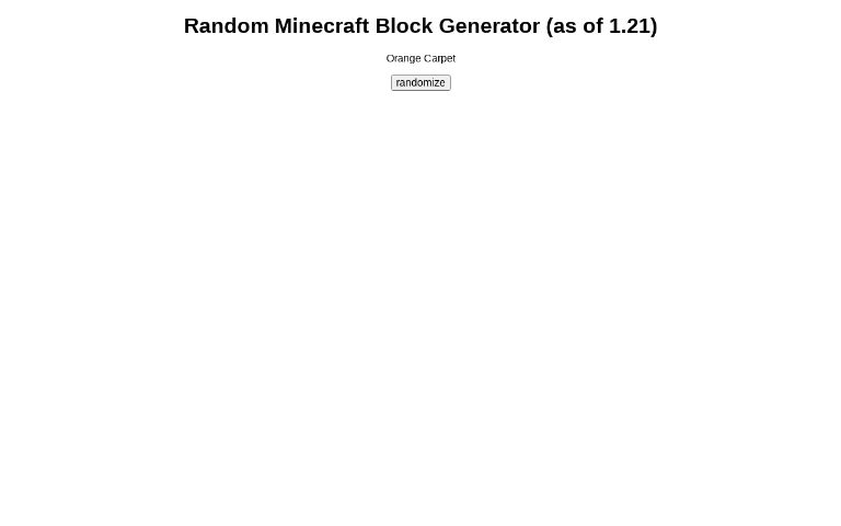 Random Minecraft Block Generator (as of 1.21)