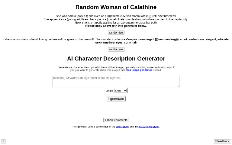AI Character Description Generator (free, no sign-up, unlimited)