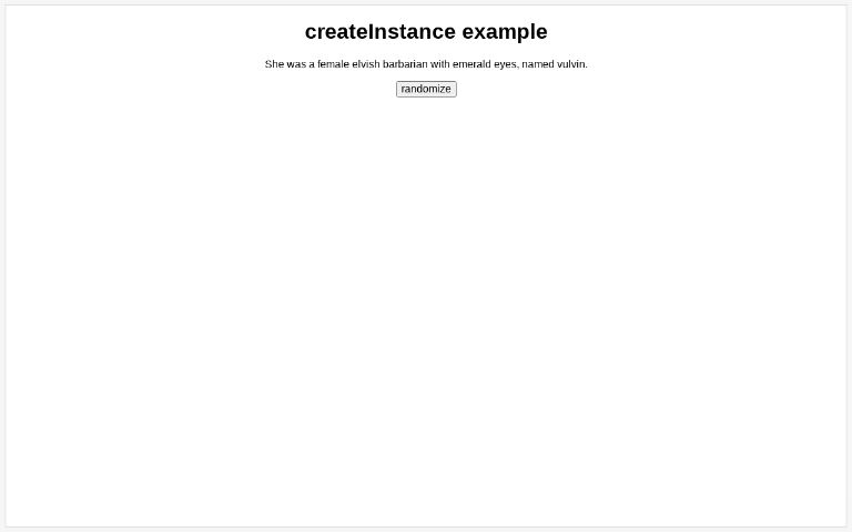 createInstance example ― Perchance Generator
