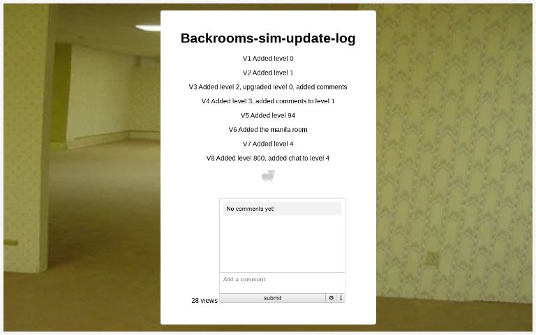 Backrooms-sim-update-log ― Perchance Generator