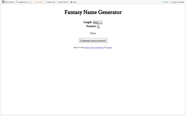 Fantasy Name Generator