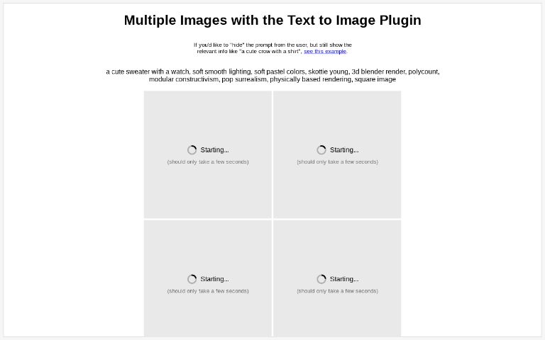 Multiple Images with the Text to Image Plugin