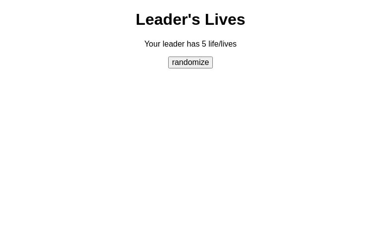 Leader's Lives ― Perchance Generator