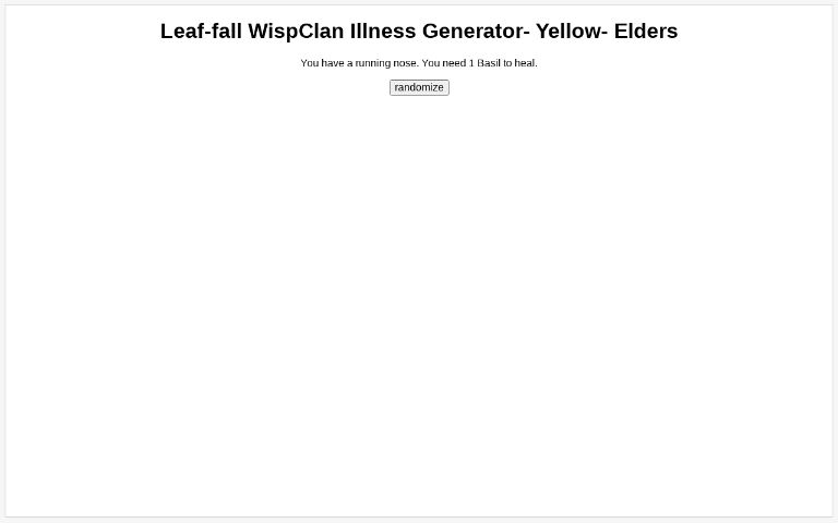 Leaf-fall WispClan Illness Generator- Yellow- Elders