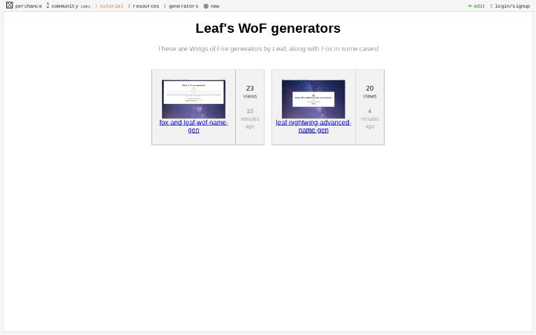 Leaf's WoF generators