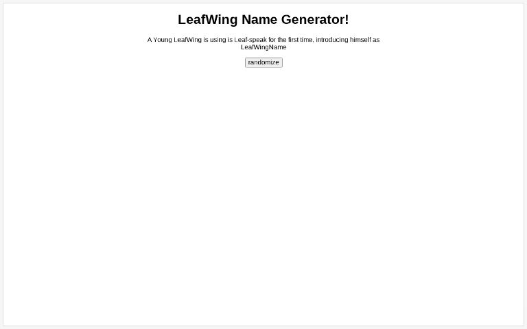 LeafWing Name Generator!