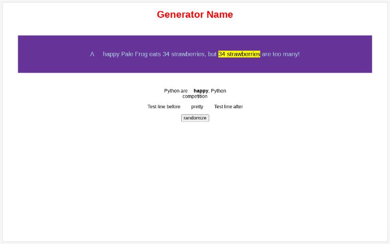 Generator Name