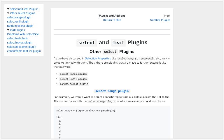 select and leaf Plugins ― Perchance Generator