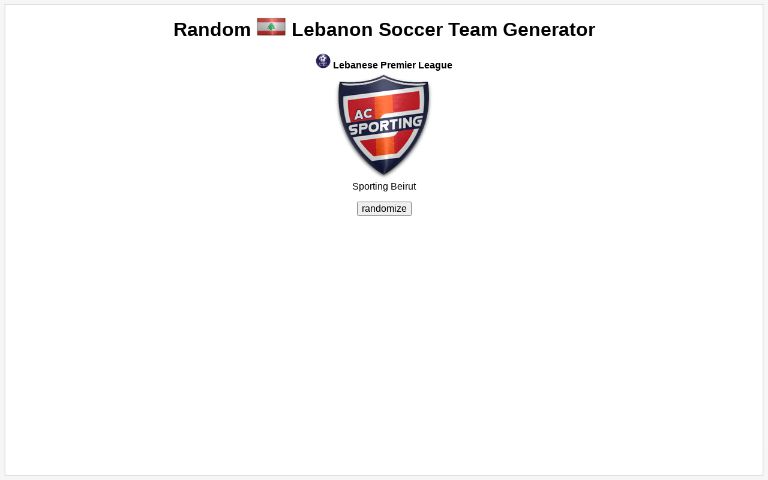 Random Lebanon Soccer Team Generator