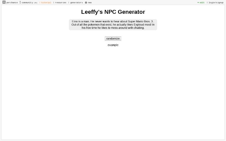 Leeffy's NPC Generator