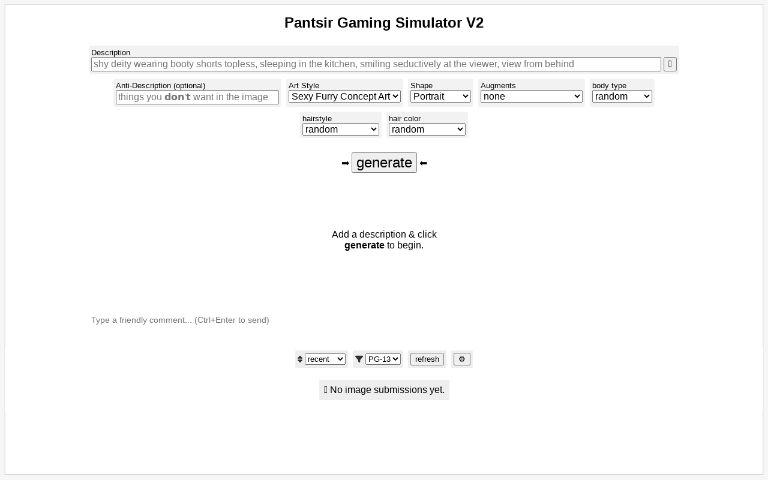 Pantsir Gaming Simulator V2 ― Perchance Generator