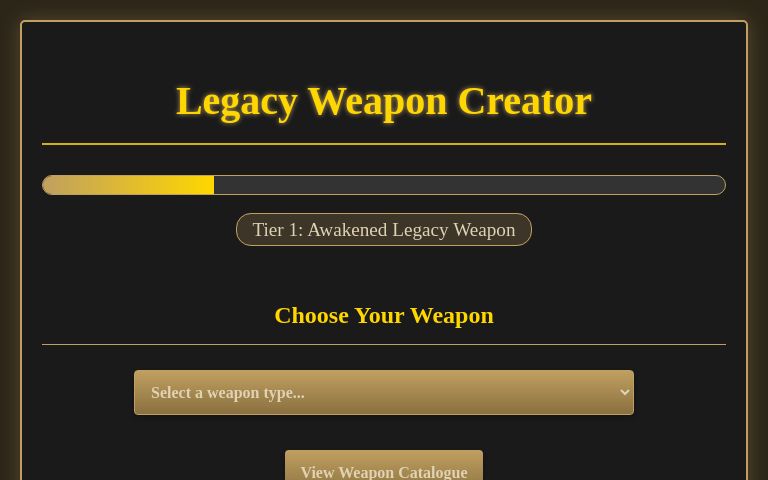 Legacy Weapon Creator ― Perchance Generator