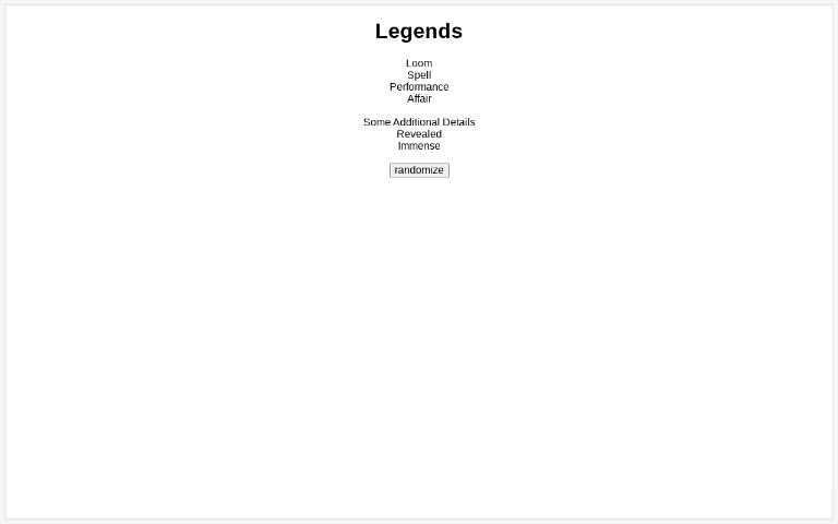 Legends ― Perchance Generator