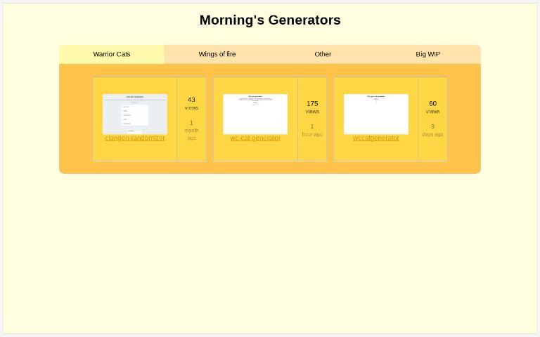 Morning's Generators