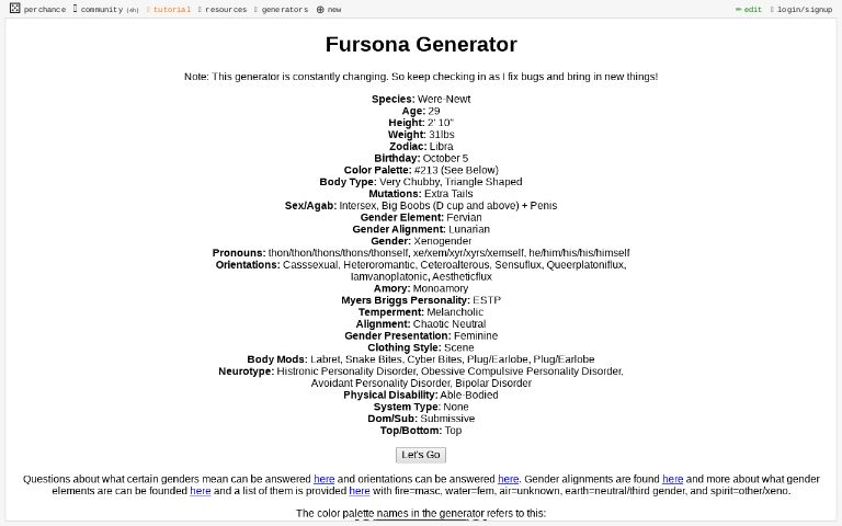Fursona Generator
