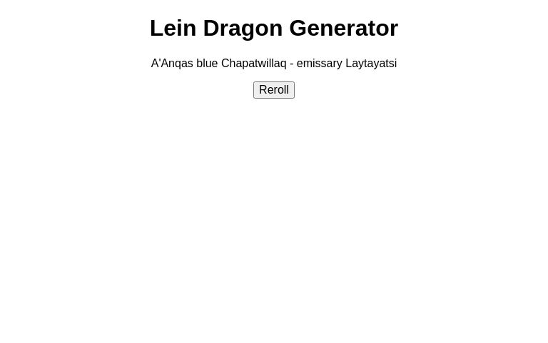Lein Dragon Generator