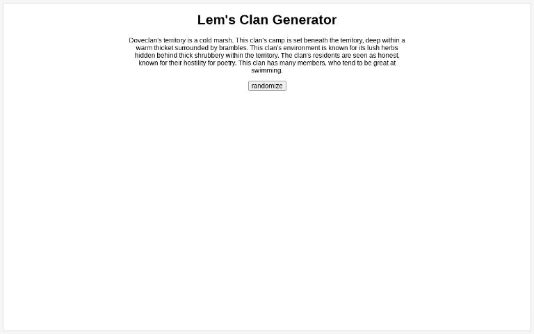 Lem's Clan Generator