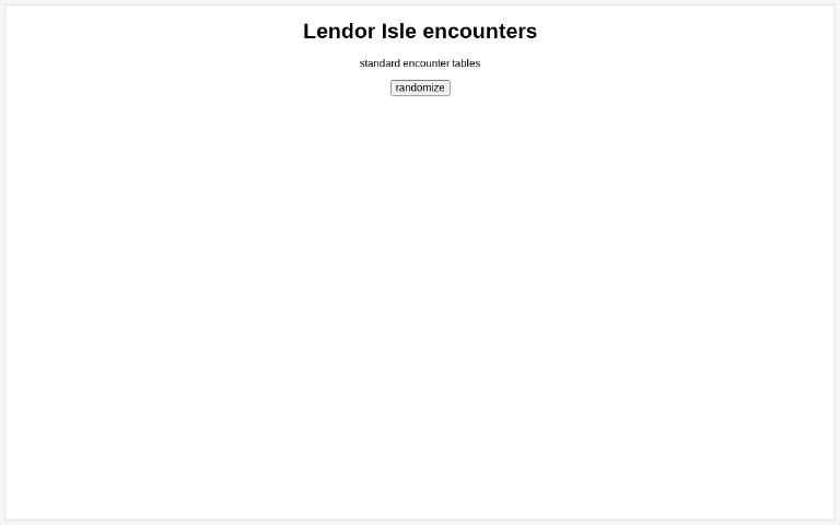 Lendor Isle encounters ― Perchance Generator