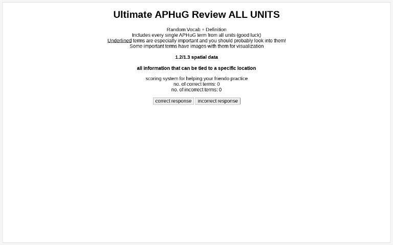 Ultimate APHuG Review ALL UNITS ― Perchance Generator