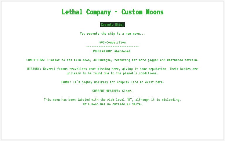 Lethal Company - Custom Moons ― Perchance Generator