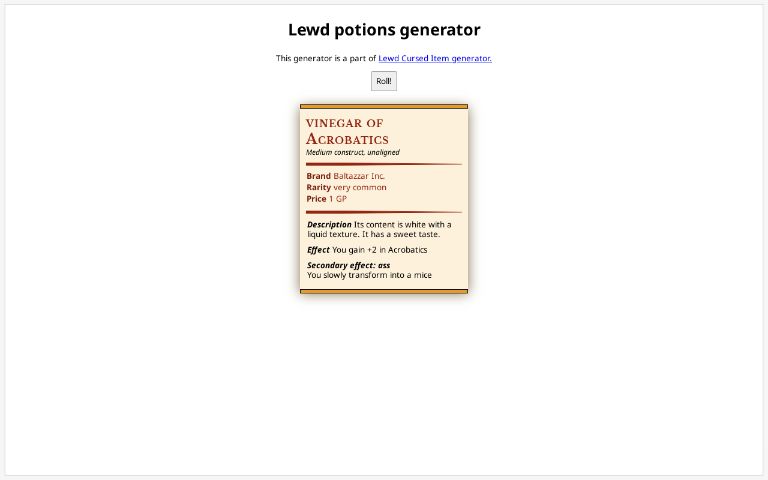 Lewd potions generator