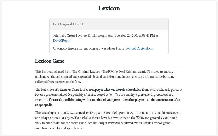 Lexicon Game Info ― Perchance Generator