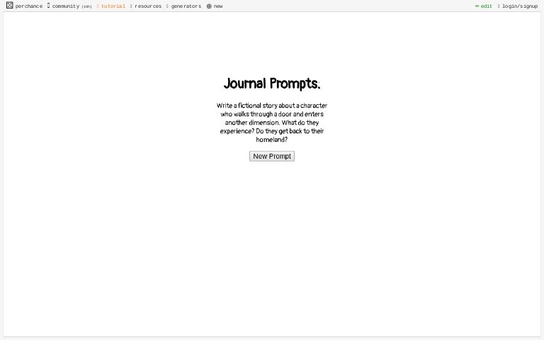 Journal Prompts: ― Perchance Generator