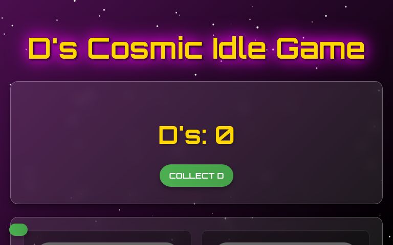 D's Cosmic Idle Game ― Perchance Generator