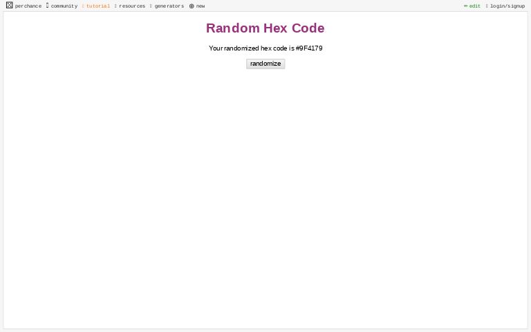 Random Hex Code ― Perchance Generator