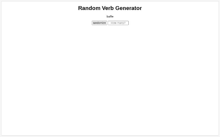 Random Verb Generator