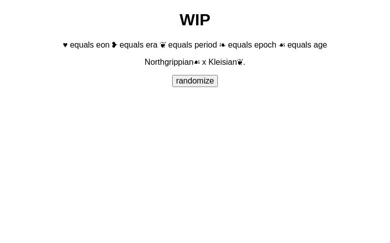 WIP ― Perchance Generator